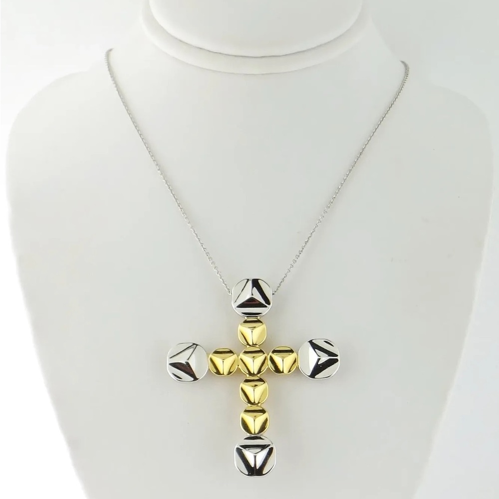 Chimento 18k Yellow White Gold Large Cross Pendant On… - Gem
